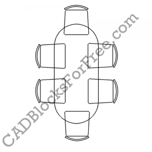 Coffee Table with Chairs | Free AutoCAD block in DWG