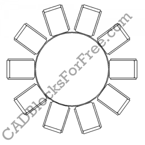 Table with Chairs | Free AutoCAD block in DWG