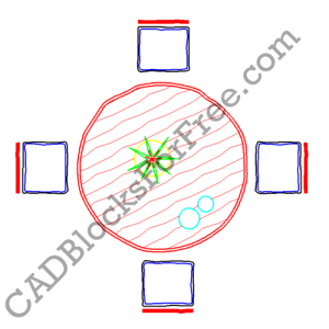 Coffee Table with Chairs | Free AutoCAD block in DWG