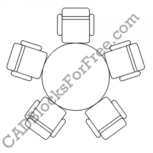 Table with Chairs | Free AutoCAD block in DWG