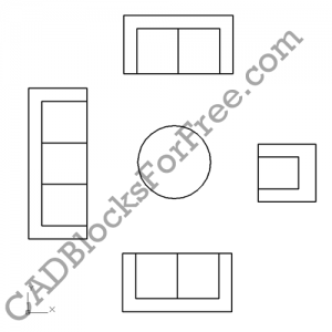 Coffee Table with Chairs | Free AutoCAD block in DWG