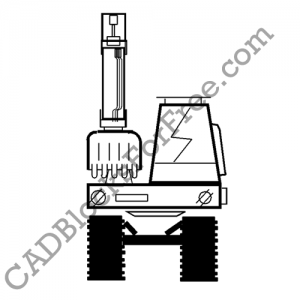 Mini Tracked Excavator | Free AutoCAD block in DWG