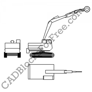 Mini Tracked Excavator | Free AutoCAD block in DWG