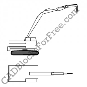 Mini Tracked Excavator | Free AutoCAD block in DWG